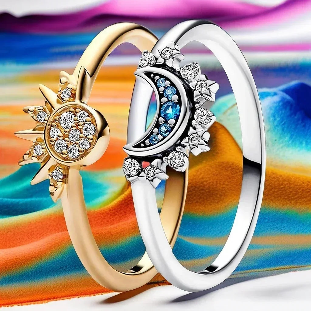 Celestial Sun & Moon Rings Stackable Moon and Sun Ring – GoodVibes Heaven